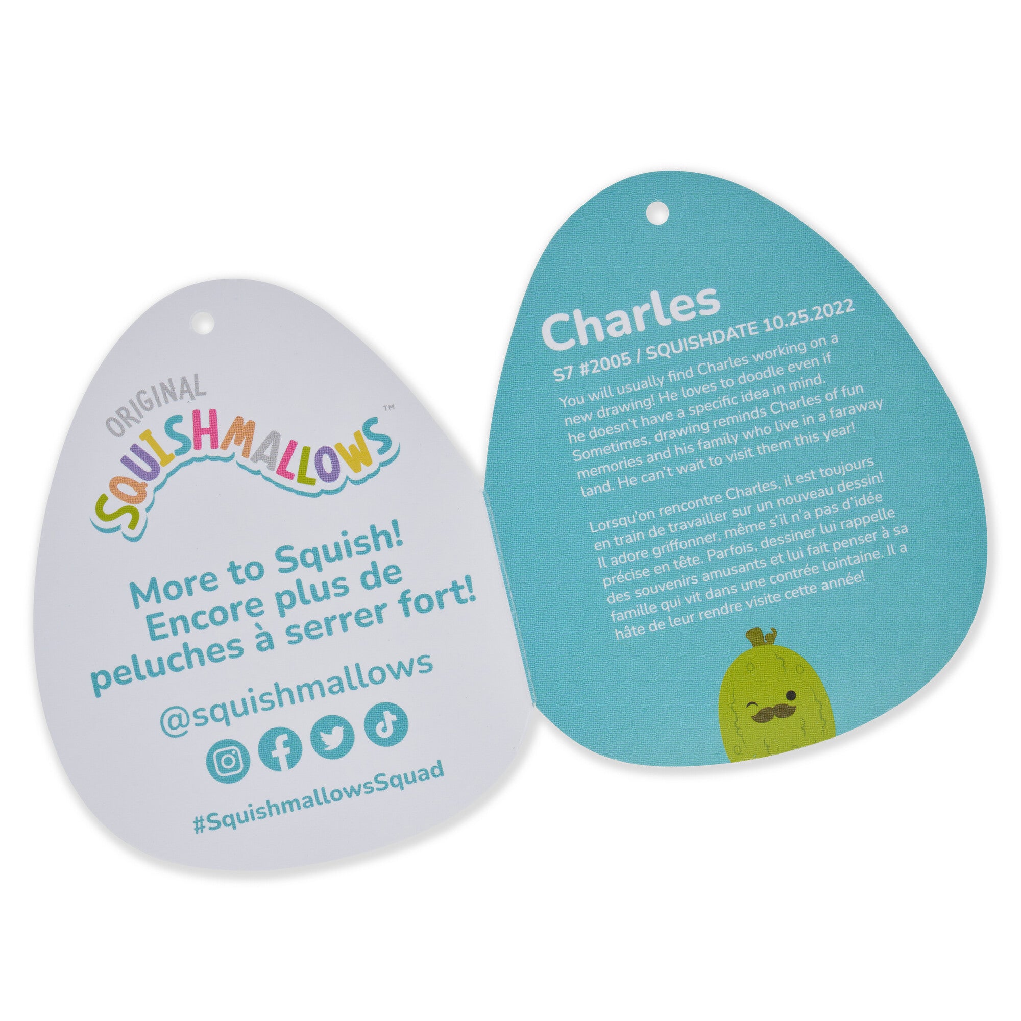 Squishmallows 12" Charles Pickle with Mustache | Jazwares